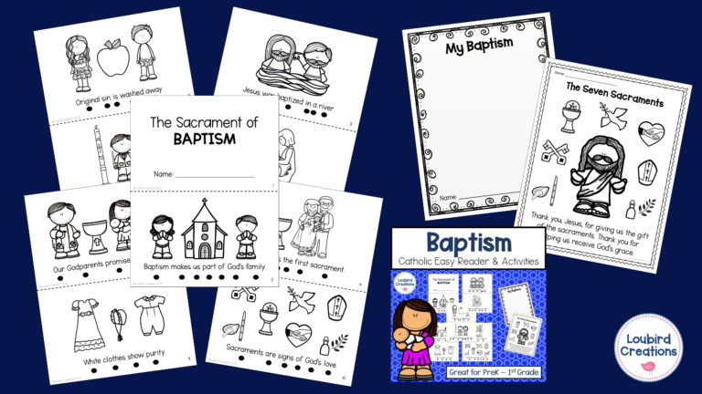 Baptism Activities for Catholic Kids - Loubird Creations