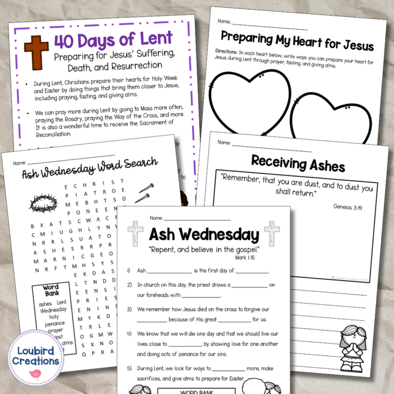Ash Wednesday Ideas for the Catholic Classroom - Loubird Creations