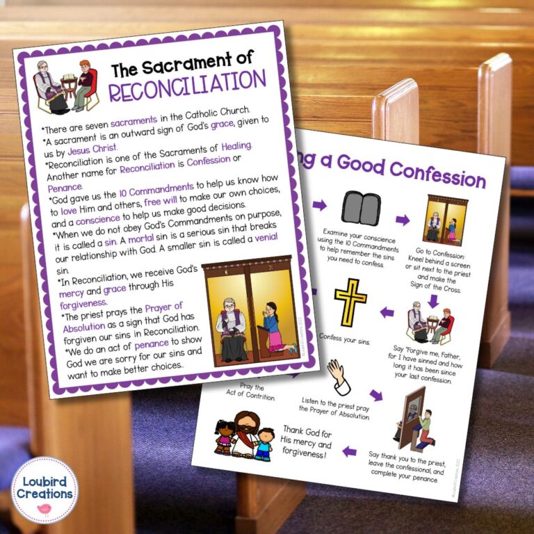 6 Steps to Prepare Catholic Kids for Reconciliation - Loubird Creations